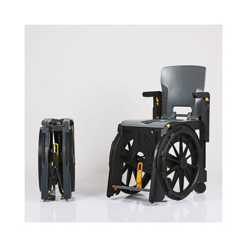 Seatara Wheelable Folding Shower Commode Chair with Travel Carry Case ...