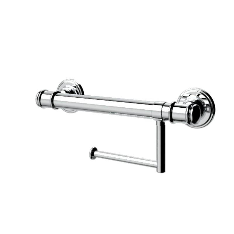 Glance York 32mm Grab Rail With Toilet Roll Holder – Aesthetics Healthcare