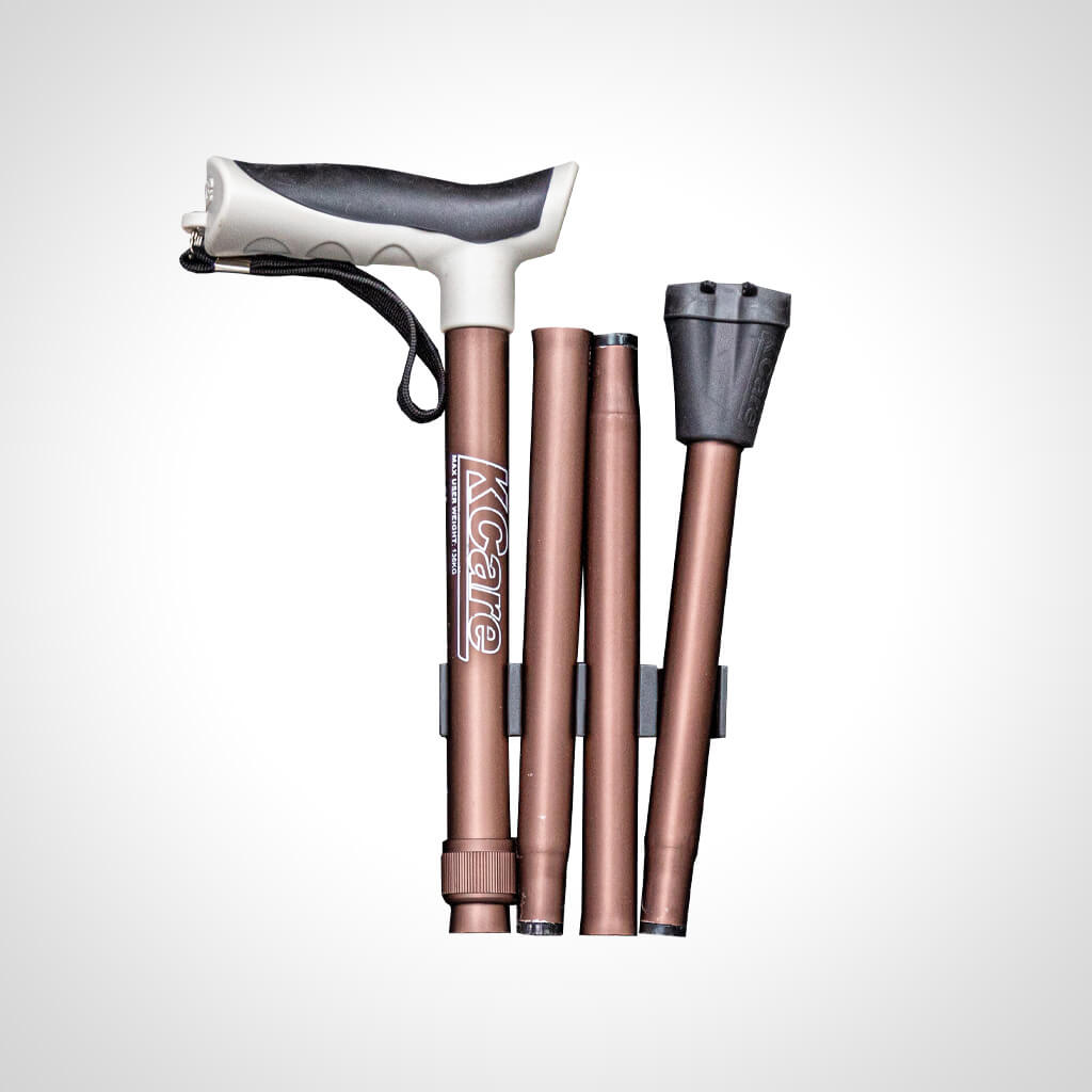 Kcare T Handle Cane Anodised Folding Walking Stick – Aesthetics Healthcare